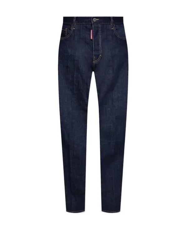 Dsquared2 Logo Patch Straight Leg Jeans