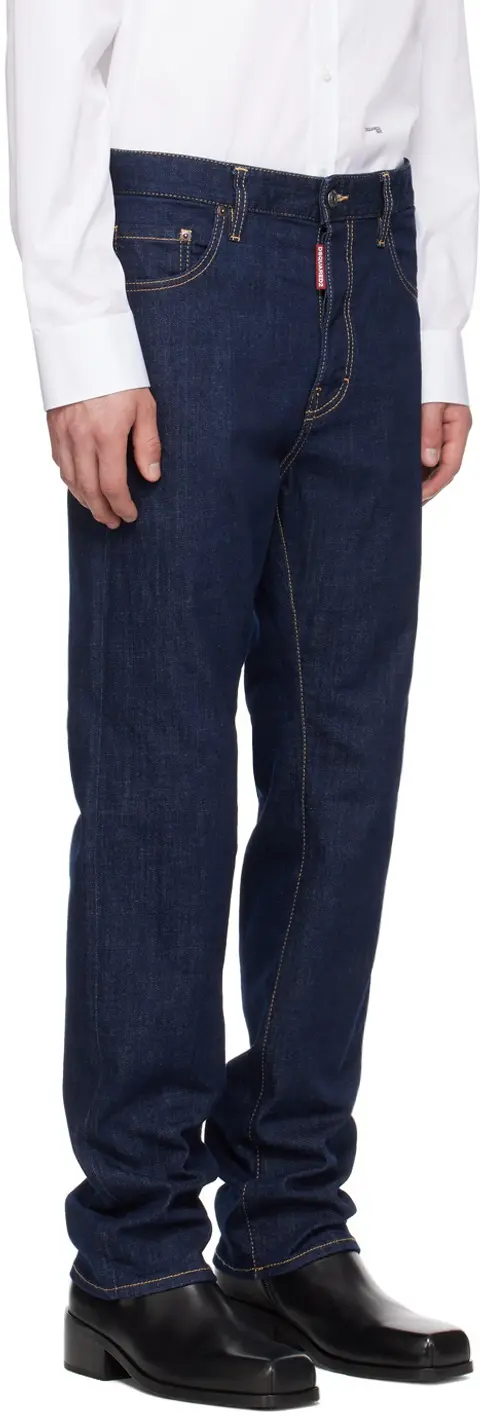 Dsquared2 Logo Patch Straight Leg Jeans