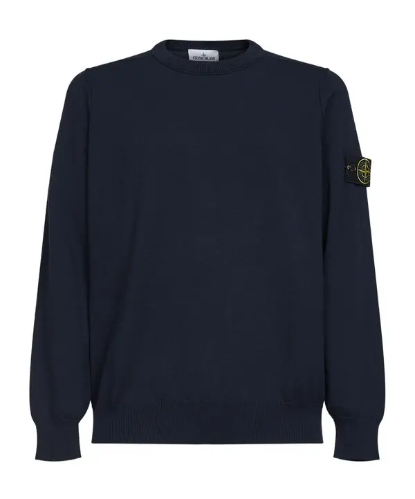 Stone Island Crew Neck Knitted Sweater With Ribbed Cuffs And Hem - No