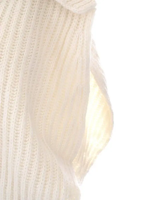 Fabiana Filippi Ribbed-knit Sleeveless Jumper With Shawl Collar - Nude