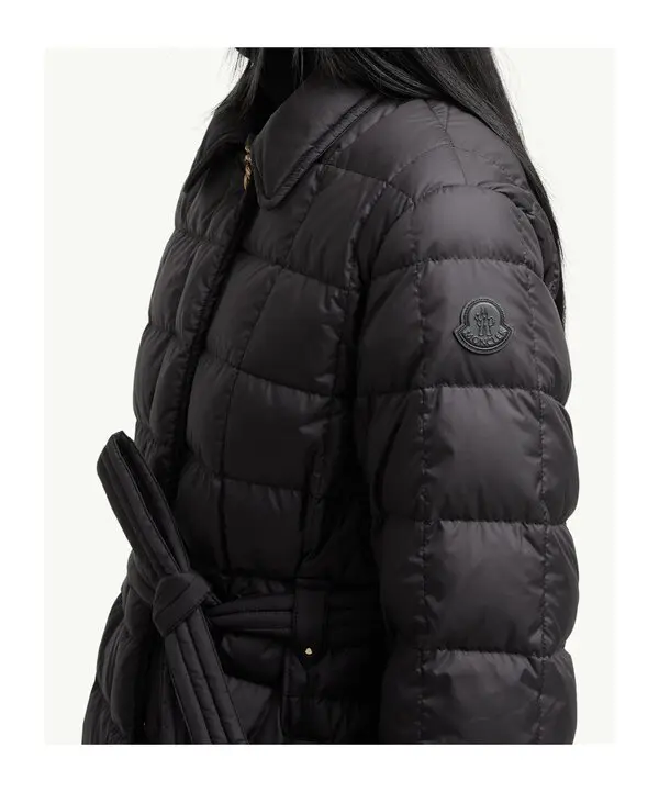 Moncler Gresillon Belted Long Down Jacket - Black