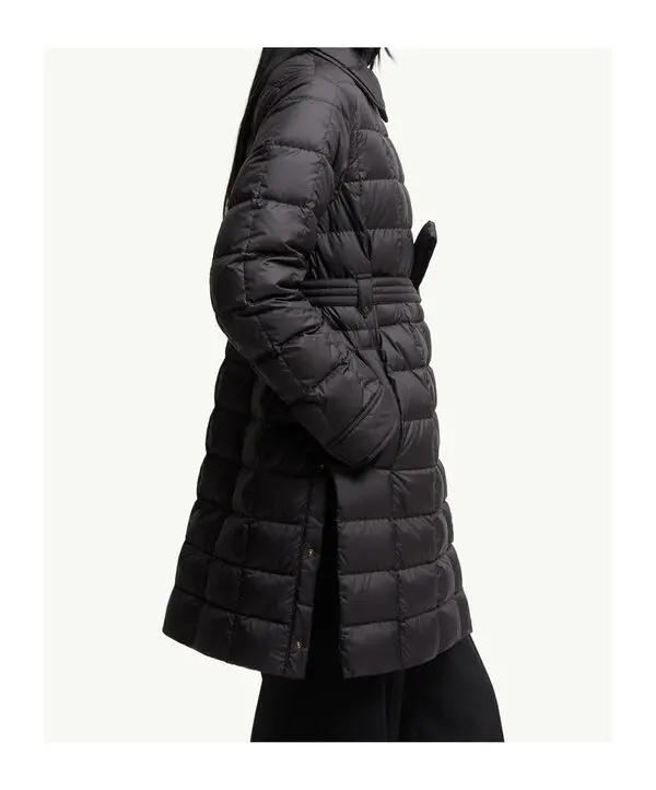 Moncler Gresillon Belted Long Down Jacket - Black