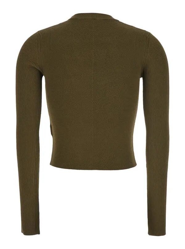 DIESEL® Oval D Ribbed-knit Top - Brown