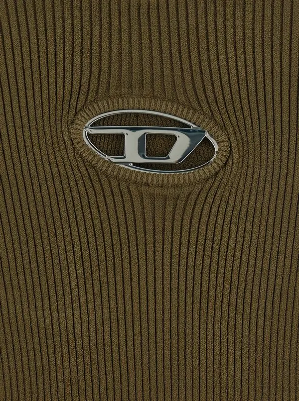 DIESEL® Oval D Ribbed-knit Top - Brown