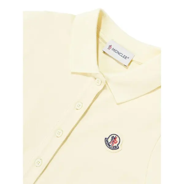 Moncler Short Sleeve Polo Dress With Ruffled Hem