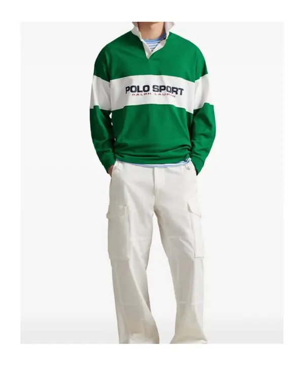 Ralph Lauren Polo Logo Stripe Rugby Polo Shirt
