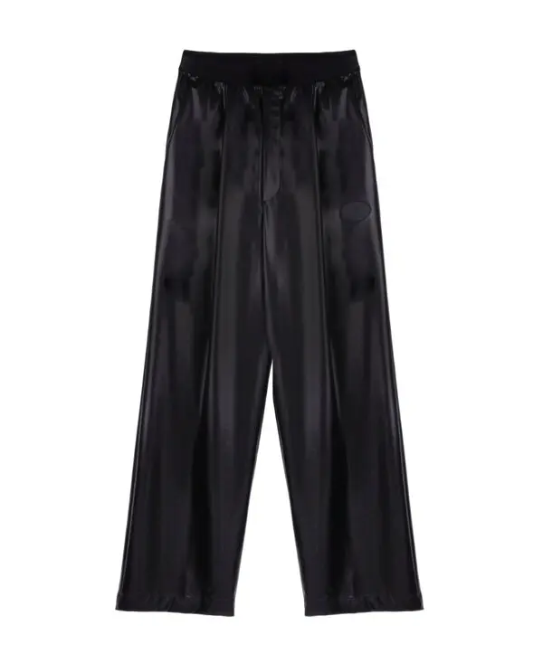 We11Done Wet-look Wide-leg Trousers - Black