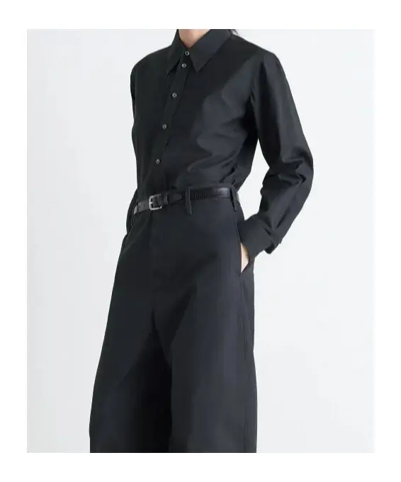 LEMAIRE Pointed Collar Poplin Shirt - Squid Ink