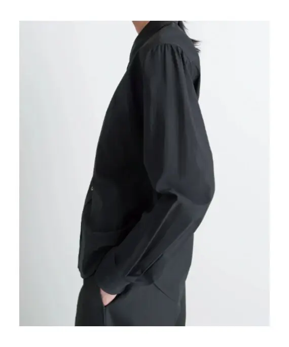 LEMAIRE Pointed Collar Poplin Shirt - Squid Ink