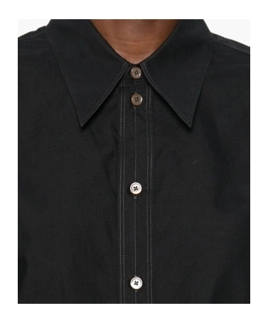 LEMAIRE Pointed Collar Poplin Shirt - Squid Ink