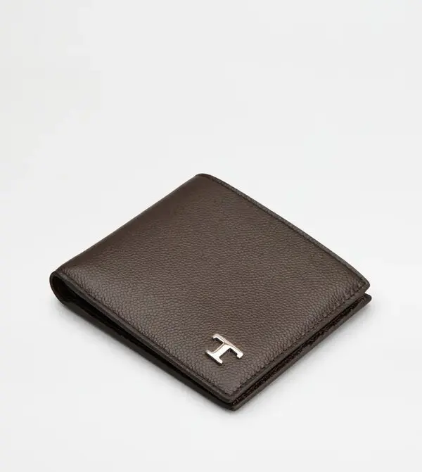 TOD'S Pebbled Leather Wallet - Brown