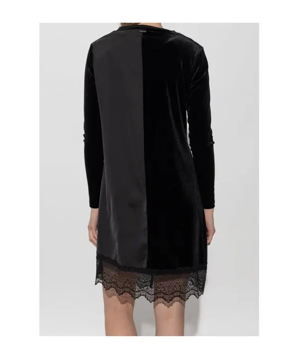 ALLSAINTS Lace Trim Mini T-shirt Dress