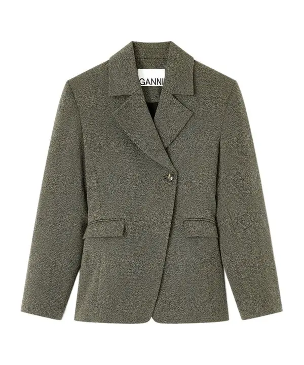 GANNI Mouline Blazer - Green