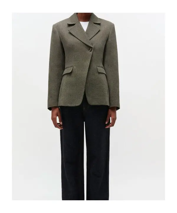 GANNI Mouline Blazer - Green