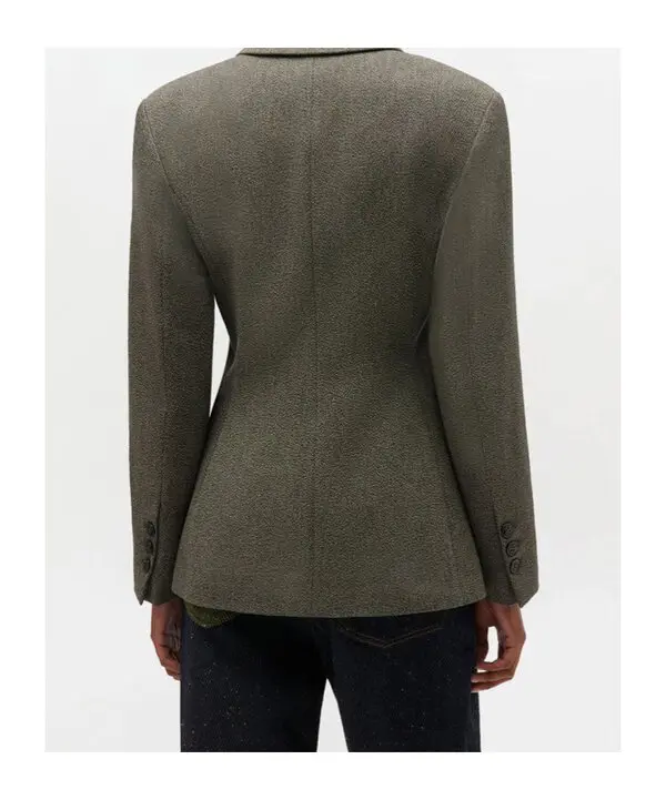 GANNI Mouline Blazer - Green