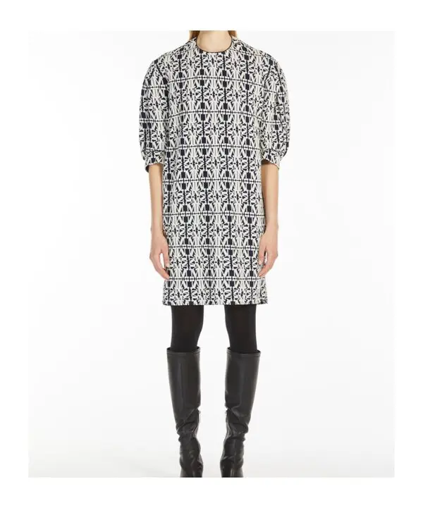 Max Mara Jacquard Jersey Dress With Monogram Design