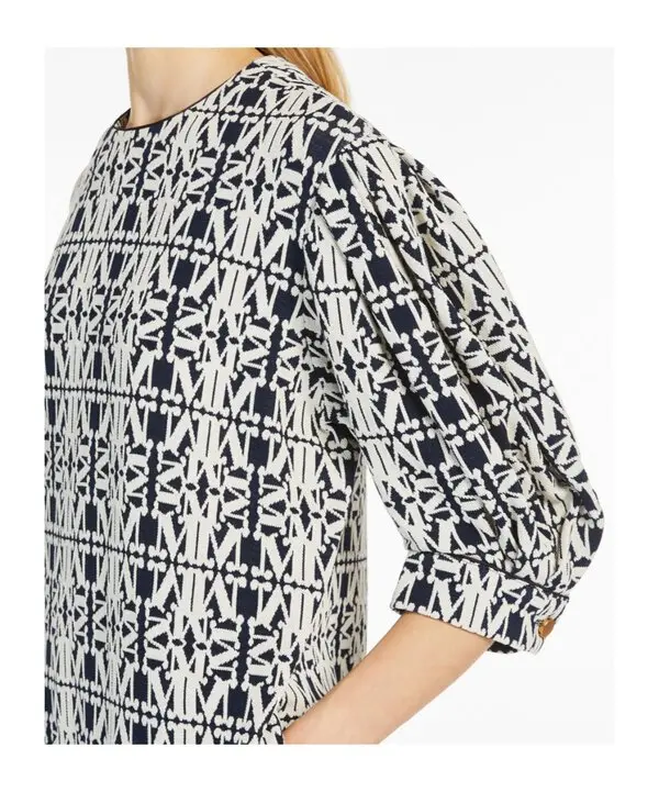 Max Mara Jacquard Jersey Dress With Monogram Design