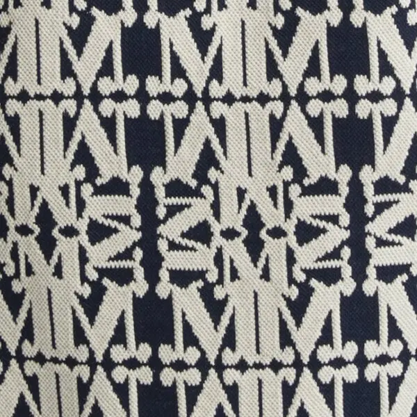 Max Mara Jacquard Jersey Dress With Monogram Design - White/blue