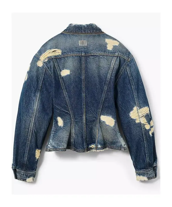 Marc Jacobs Rip And Repair Fluted Denim Jacket