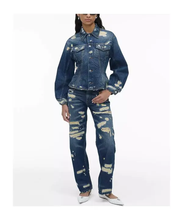 Marc Jacobs Rip And Repair Fluted Denim Jacket