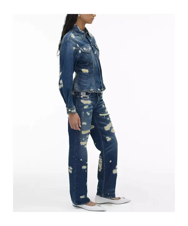Marc Jacobs Rip And Repair Fluted Denim Jacket