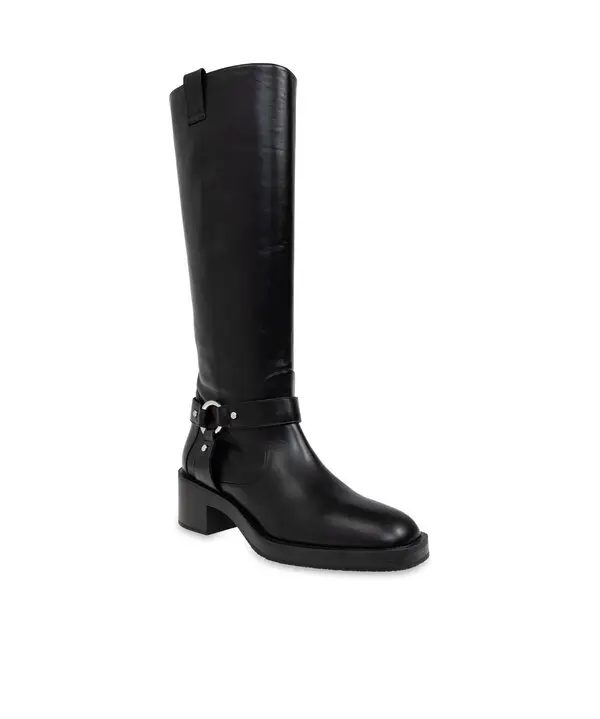 STUART WEITZMAN Knee High Round Toe Boots With Buckled Detail