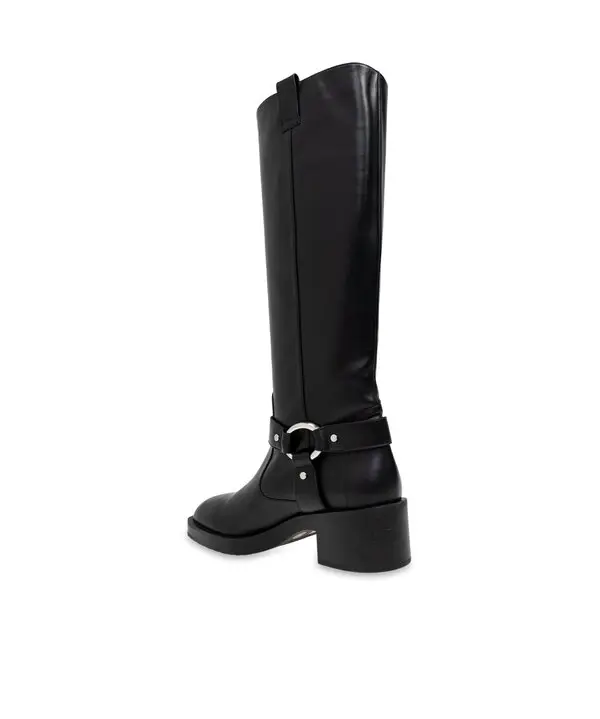 STUART WEITZMAN Knee High Round Toe Boots With Buckled Detail