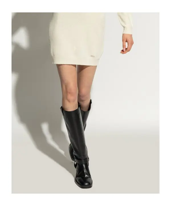 STUART WEITZMAN Knee High Round Toe Boots With Buckled Detail