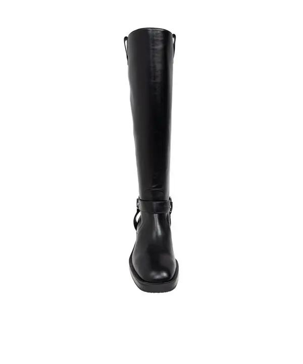 STUART WEITZMAN Knee High Round Toe Boots With Buckled Detail