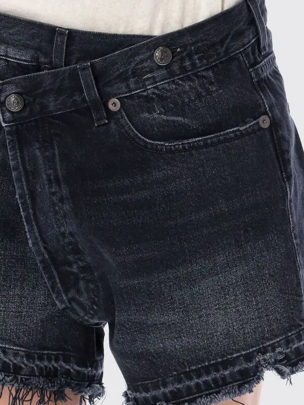 R13 Belt Loop Denim Shorts - Black