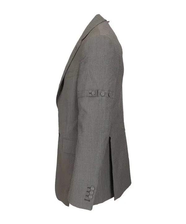 Thom Browne Wide Shoulder Seersucker Blazer