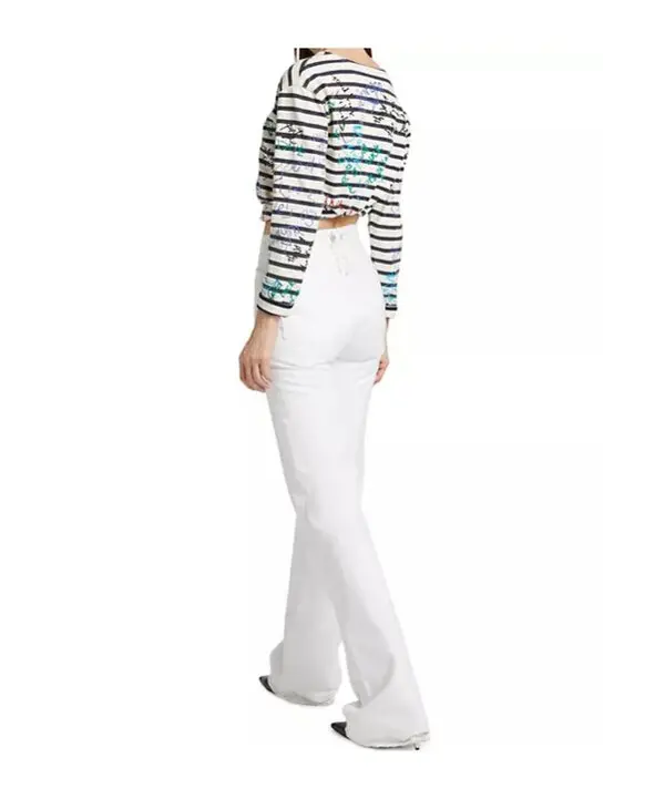 R13 Lace Back Jane Jean - White