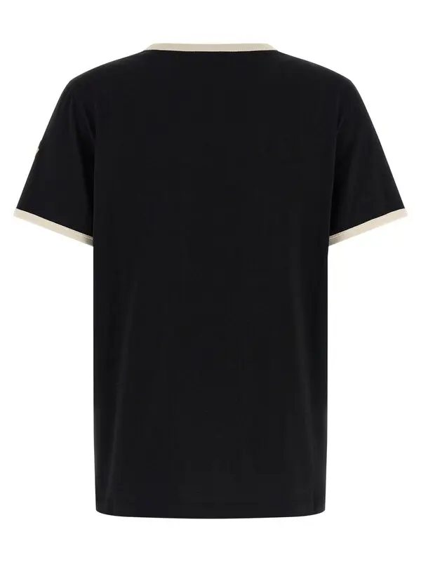 Moncler Embroidered Logo Crewneck T-shirt - Black
