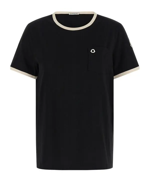 Moncler Embroidered Logo Crewneck T-shirt - Black