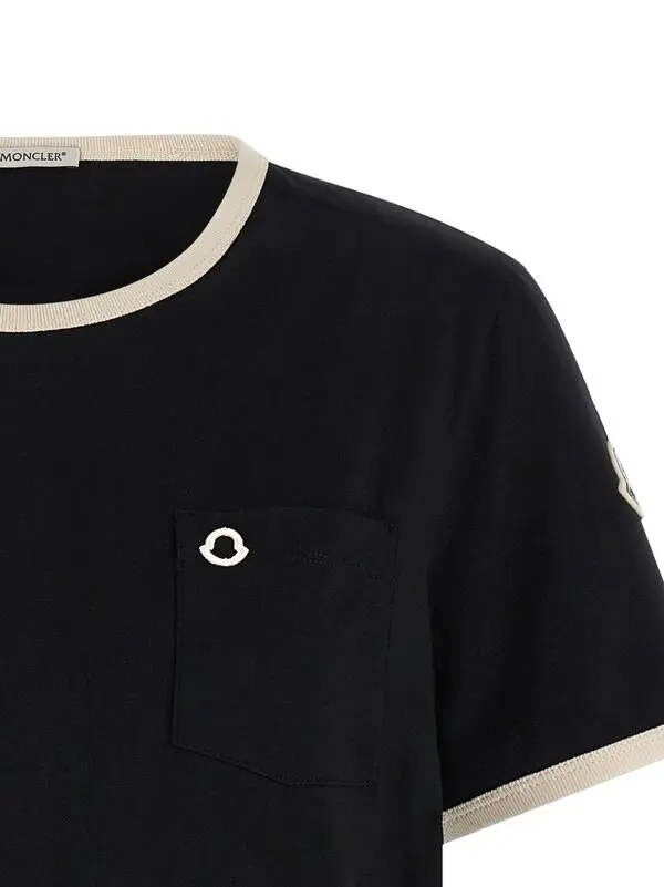 Moncler Embroidered Logo Crewneck T-shirt - Black