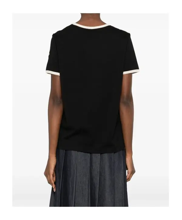 Moncler Embroidered Logo Crewneck T-shirt - Black