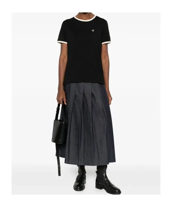 Moncler Embroidered Logo Crewneck T-shirt - Black