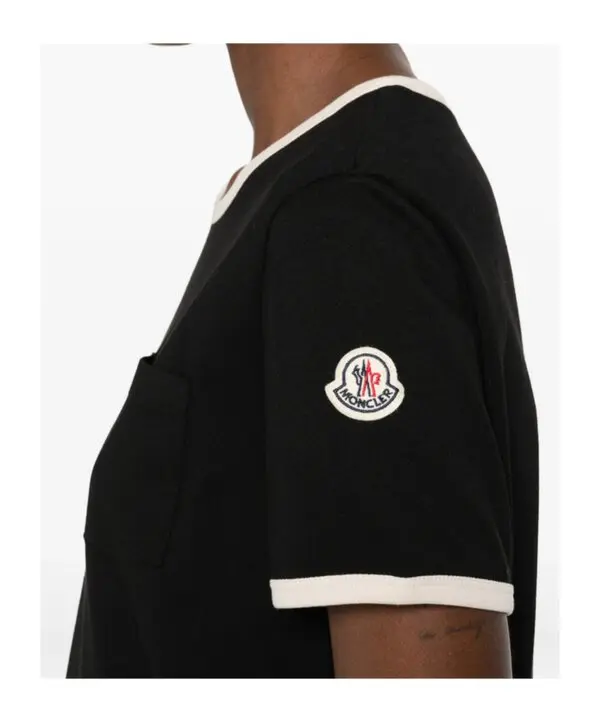 Moncler Embroidered Logo Crewneck T-shirt - Black