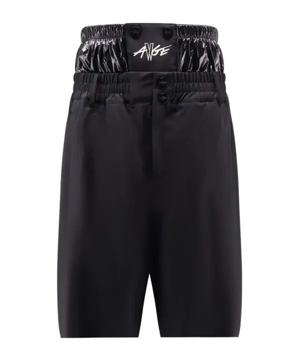 Moncler X Asap Rocky Logo Printed Layered Shorts - Black