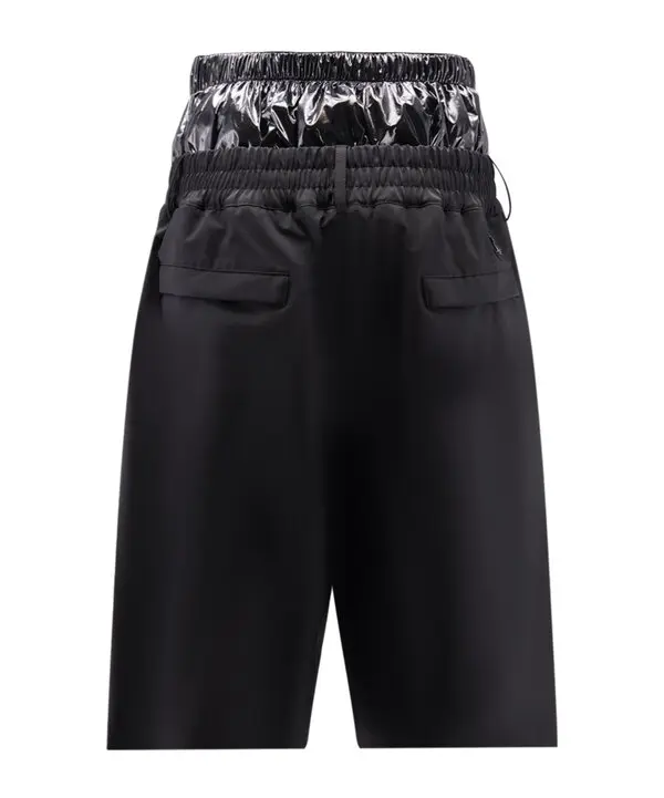 Moncler X Asap Rocky Logo Printed Layered Shorts - Black