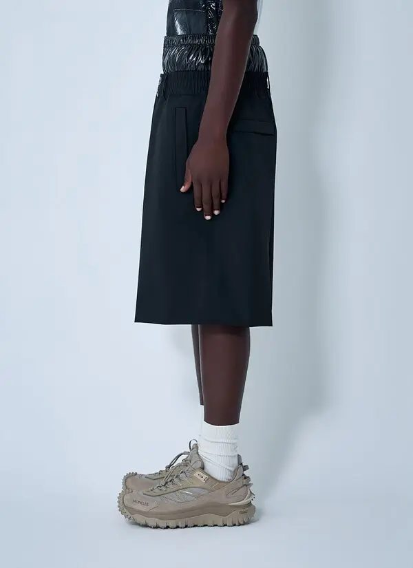 Moncler X Asap Rocky Logo Printed Layered Shorts - Black