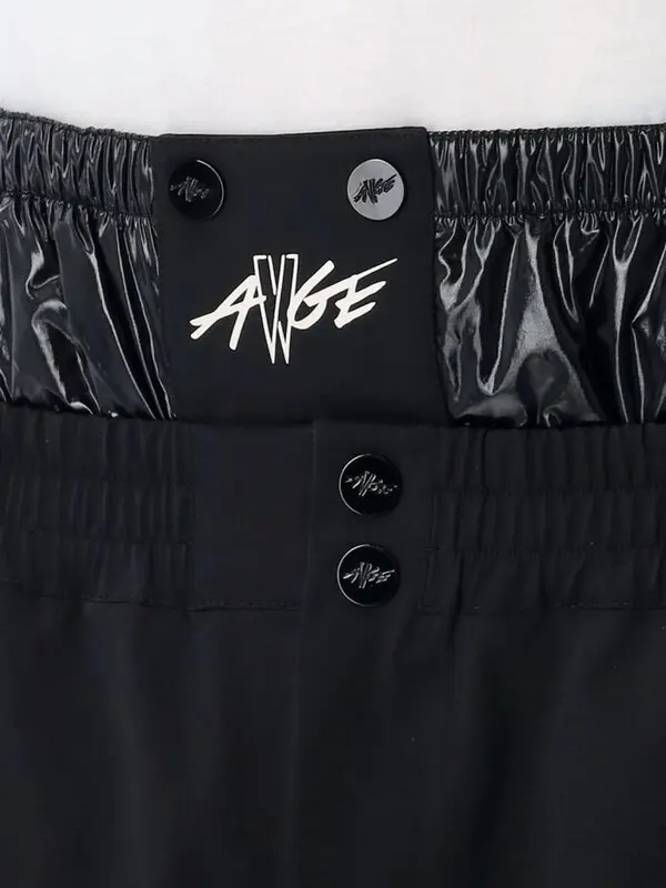 Moncler X Asap Rocky Logo Printed Layered Shorts - Black