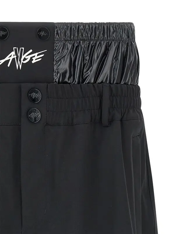 Moncler X Asap Rocky Logo Printed Layered Shorts - Black