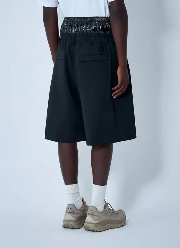 Moncler X Asap Rocky Logo Printed Layered Shorts - Black