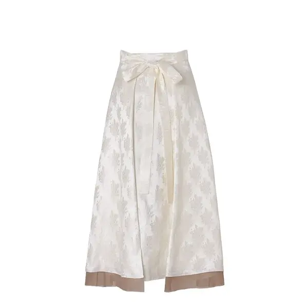 Fendi Floral Jacquard Midi Skirt - White