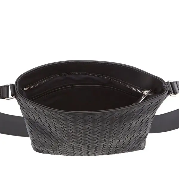 Bottega Veneta Woven Leather Cross-body Bag - Black