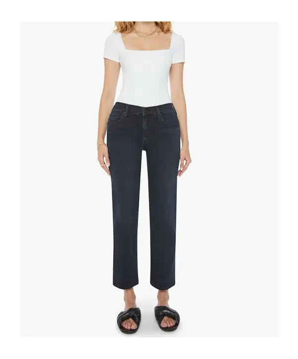 MOTHER Straight Leg Cropped Jeans