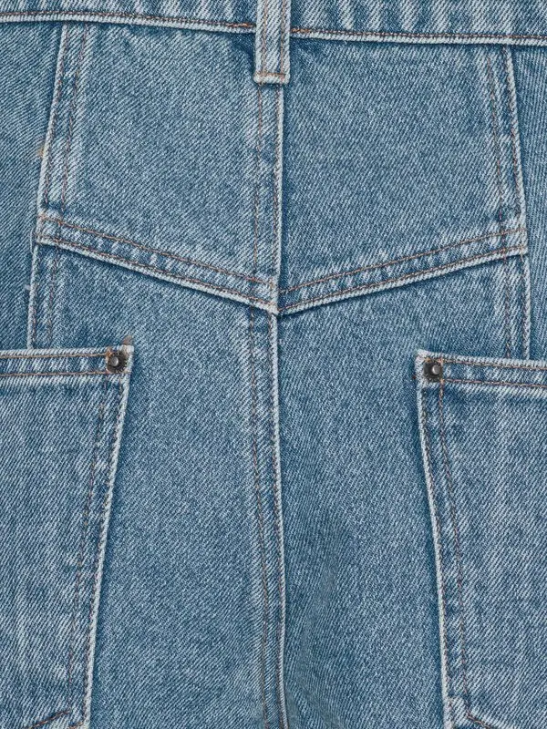 ROTATE BY BIRGER CHRISTENSEN Panelled Denim Trousers - Blue