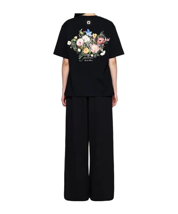 WOOYOUNGMI Logo Patch Floral T-shirt