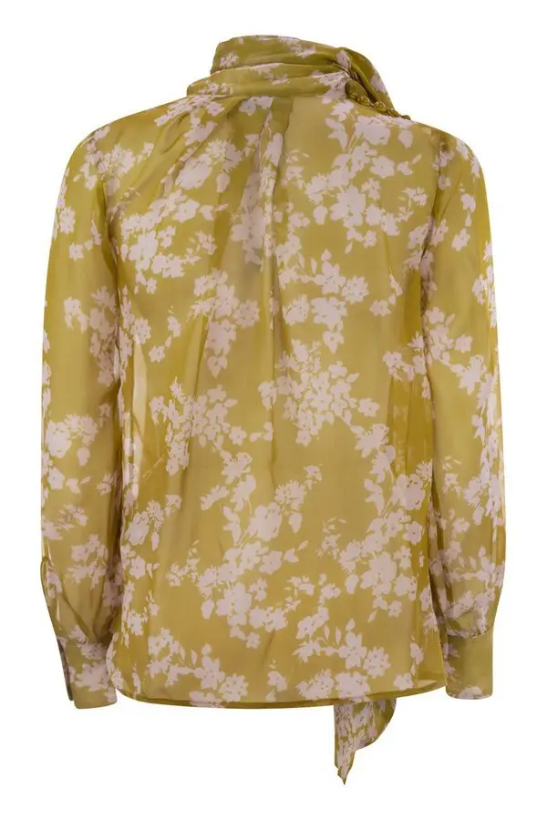 Elisabetta Franchi Floral Print Blouse - Curry/quartz